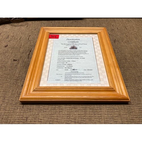 Deactivated Double barrel shotgun 12 bore (Belgium), with deactivation ...