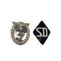 German WW2 the ground assault badge of the Luftwaffe and an SD diamond ...