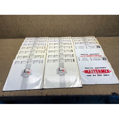 Collection of Music Factory Master Mixes dance records.