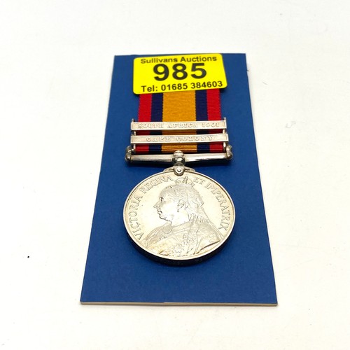 Queen's South Africa Medal, Claps South Africa 1901 and Cape Colony ...
