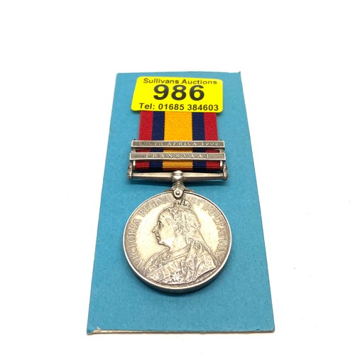 Queen's South Africa Medal, Claps South Africa 1902 and Transvaal,2 ...