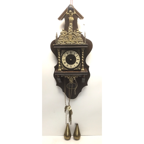 Vintage Zaanse wall clock Zaandam Holland with 8 day pendulum movement