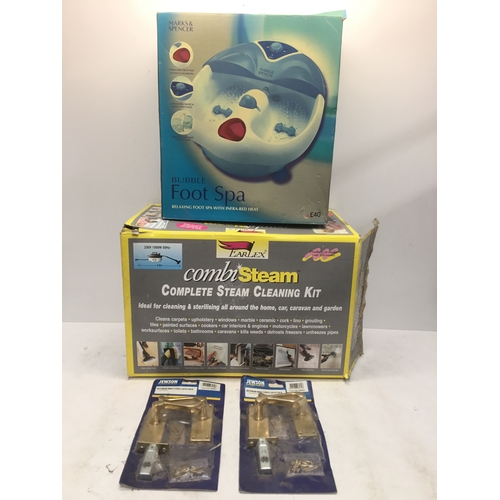 Earlex steam cleaning set, foot spa and door handles