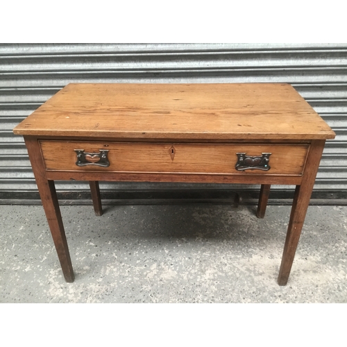 An oak table with drawer came from a chapel 94cm x 50cm x 69cm