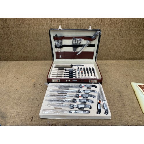 breitenbach solingen deluxe 24 piece knife set in leather case.