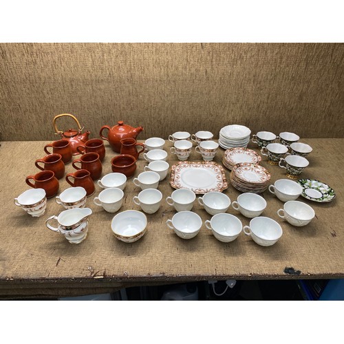 large collection of ceramic tea sets including wedgewood, royal albert.