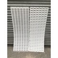 Two metal lin bin racks