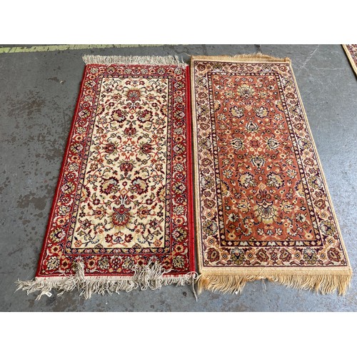 2 stunning Israeli textile rugs made of wool 122cm 60cm.