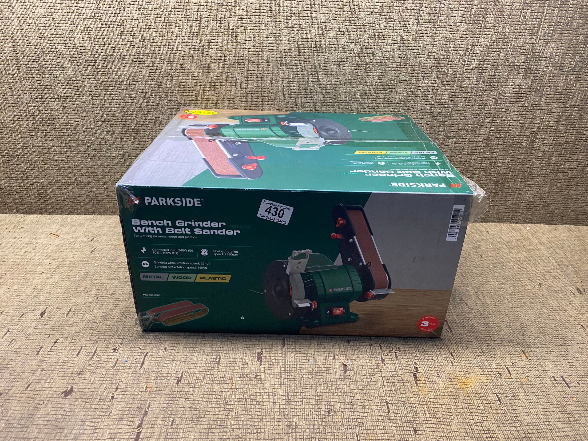 Parkside Bench grinder with belt sander.