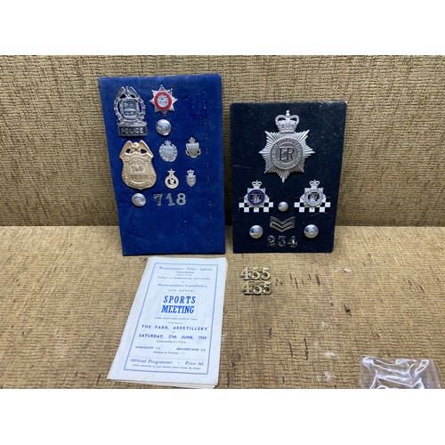 Collection of police memorabilia, including City of New York Sergeant Badge