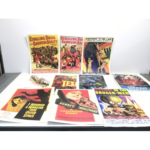 A quantity of reproduction movie posters