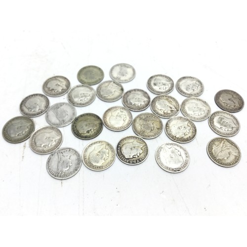 Collection of silver coins.
