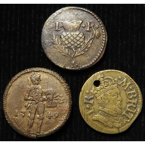 Coin Weights (3) scarce: James I Thistle Crown weight nVF; one for a ...
