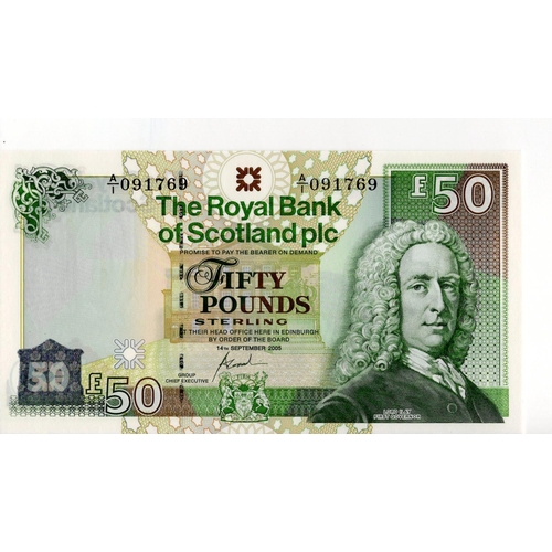Scotland, Royal Bank of Scotland 50 Pounds dated 14th September 2005 ...