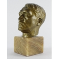 German Nazi small bust of Adolf Hitler mounted on marble base.