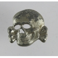 German SS Totenkopf Cap Badge, pins missing, maker marked 'RZM M1/52'.