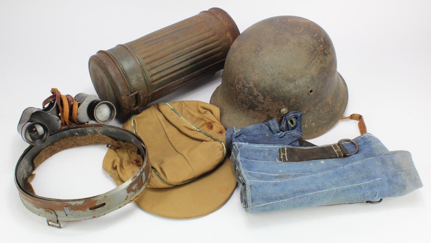 Militaria including German M30 Gas Mask with Canister & Filter, Afrika ...