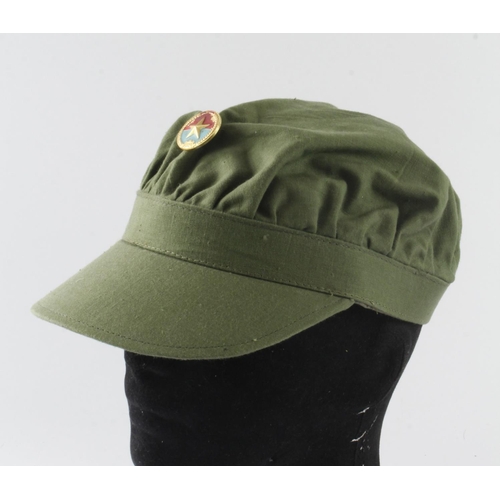 Vietnam War Era Vietcong O/D Cap and Badge.