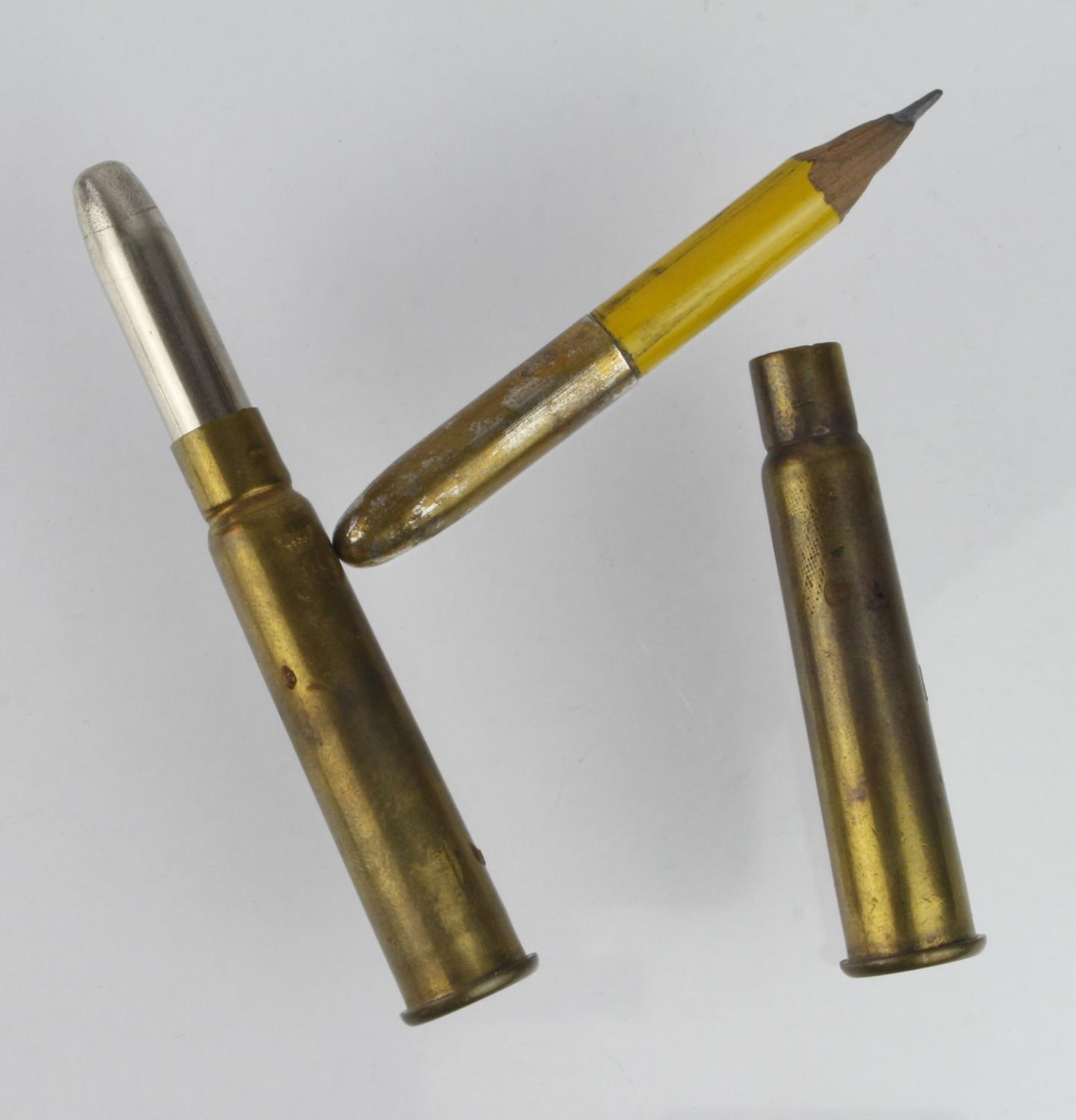 WW1 Bullet Pencils - 1st one has the 'M' monograme and a nickle top and ...