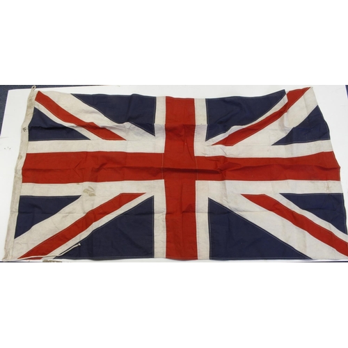 WW2 British 1943 dated Union Jack flag with various stencilling to the ...