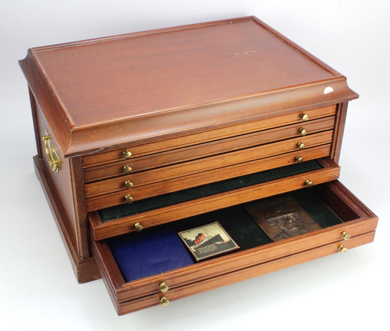 British Commemorative Medals & Misc. Coins (22) housed in a six-drawer ...