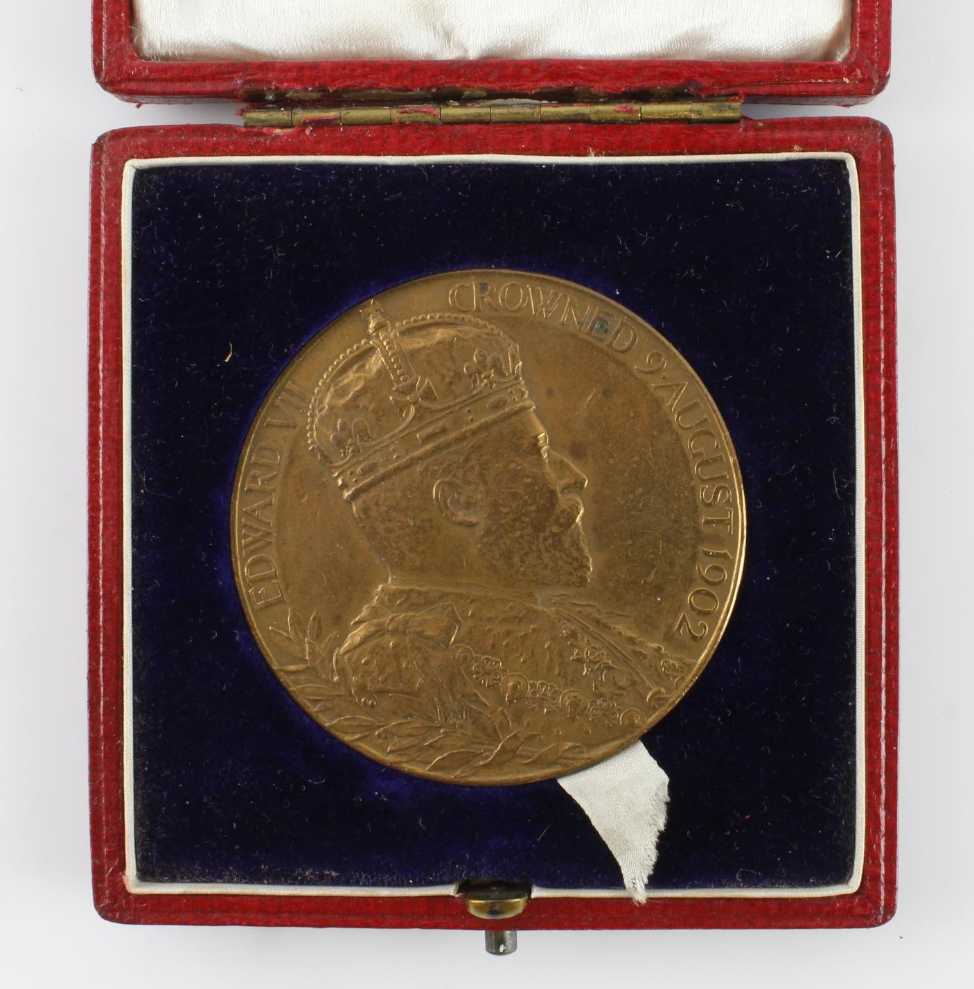 British Commemorative bronze Edward VII 1902 Coronation medal - boxed ...