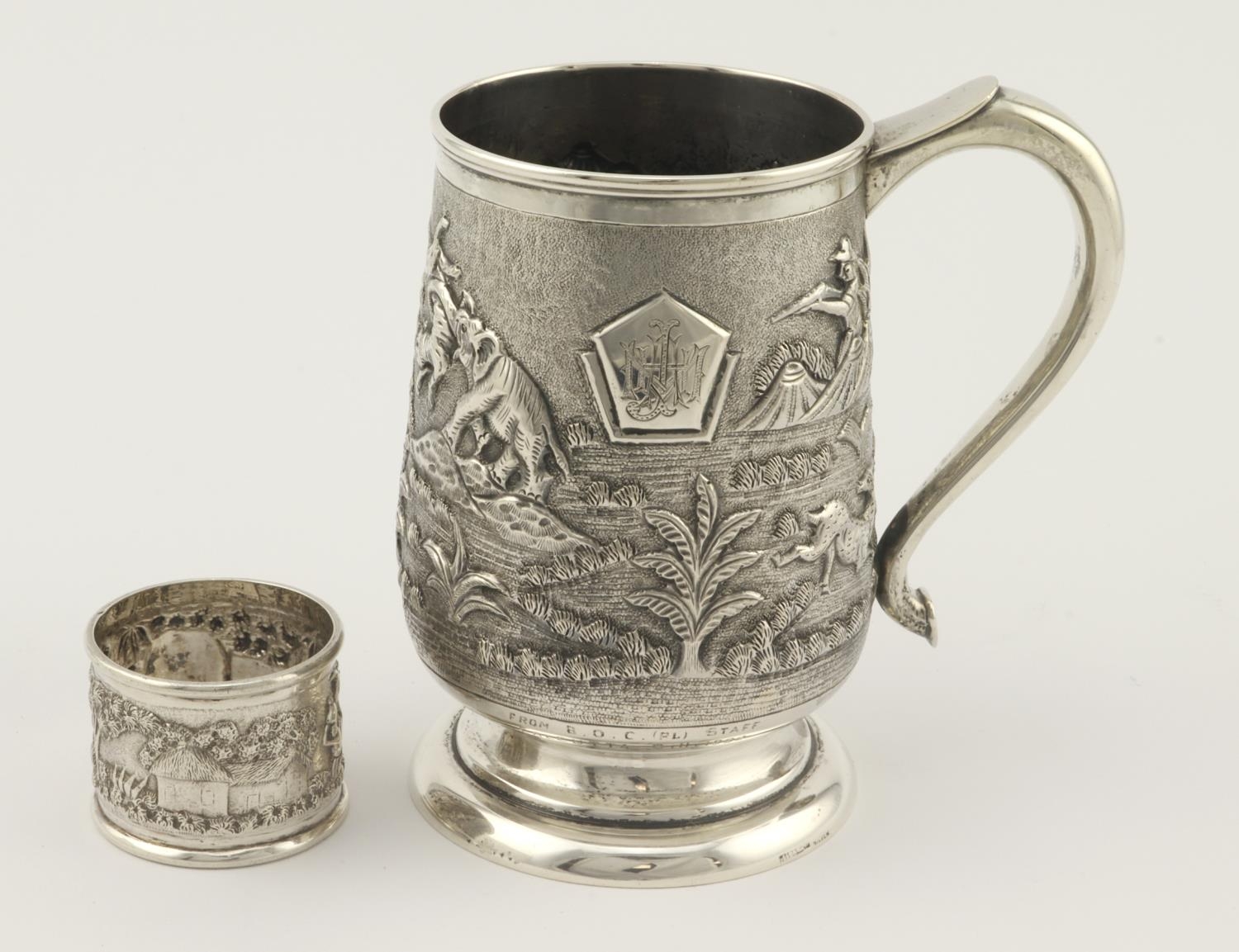 Very attractive Indian silver tankard marked with an unreadable Maker's ...