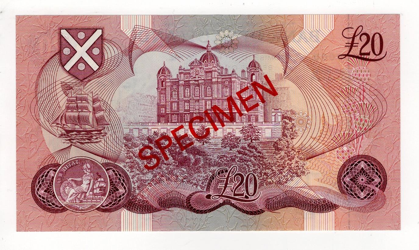 Scotland, Bank of Scotland 20 Pounds dated 2nd February 1981, SPECIMEN ...