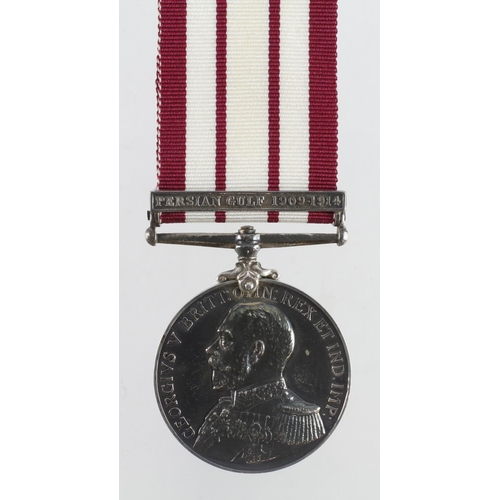 Naval GSM GV with Persian Gulf 1909-1914 clasp (221593 F J Hemmings A.B ...