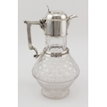 Victorian silver & glass claret jug with silver mounts hallmarked WSGS ...