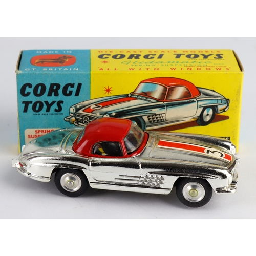 Corgi Toys, no. 304S 'Mercedes Benz 300SL Hardtop Roadster' (chrome ...