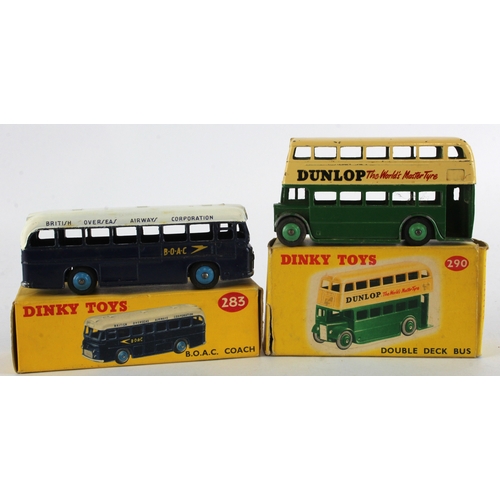 Dinky Toys. Two boxed Dinky model buses, comprising no. 290 'Double ...