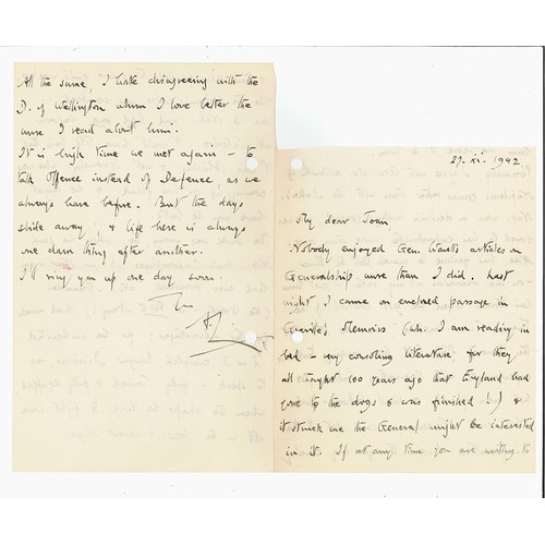Original Letter To Miss Joan Bright Later Mrs Phillip Astley Dated 27