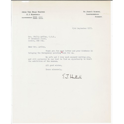 Original letter to Miss Joan Bright (later Mrs Phillip Astley) dated 27 ...