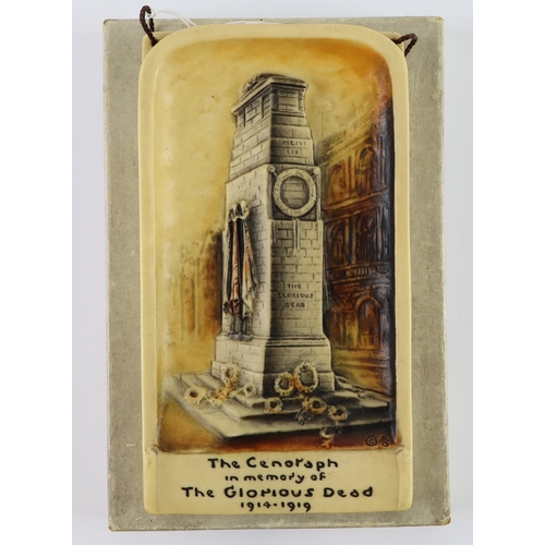 Ivorex plaque depicting the Cenotaph, in what appears to be its ...