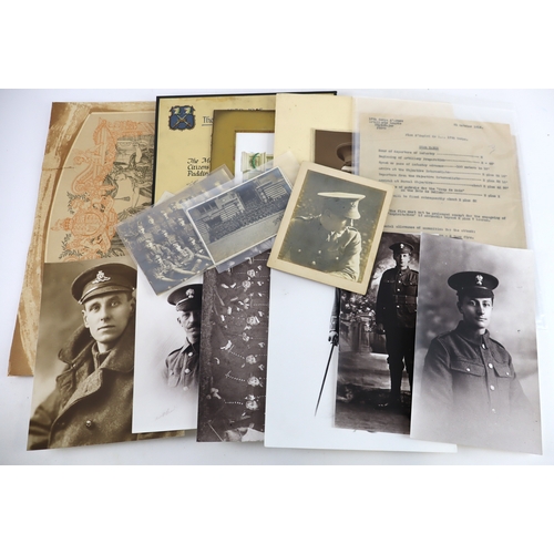 WW1 documents, photos etc., including artillery firing documents dated ...