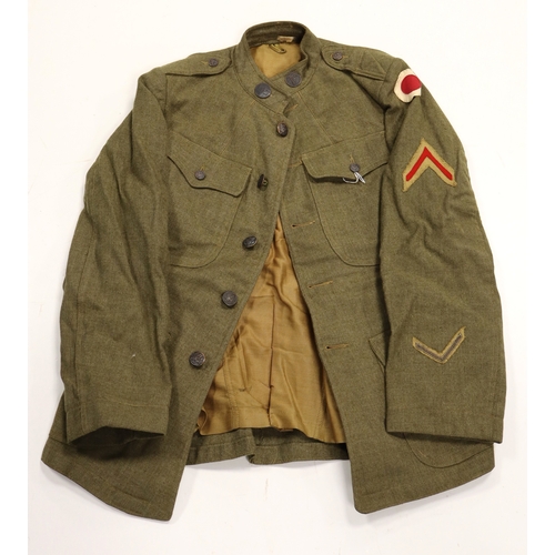 WW1 US soldiers service jacket with US Medical Corps collar badges, div ...
