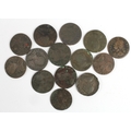 Georgian Halfpenny contemporary forgeries and evasions (14) mixed grade ...