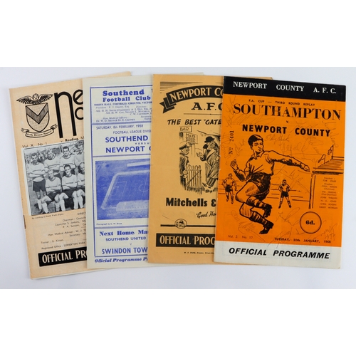 Football programmes - Newport County home & away games, noted ...