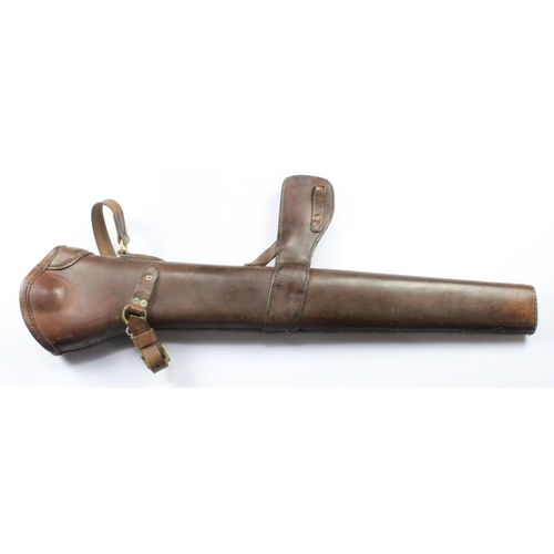 WW1 leather cavalry rifle bucket for the SMLE fits on to the saddle no ...