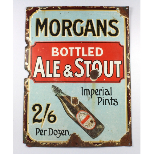 Breweriana. An original enamel sign 'Morgans Bottled Ale & Stout ...