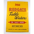 Enamel sign. Redgate Table Waters enamel advertising sign, 48cm x 70cm ...