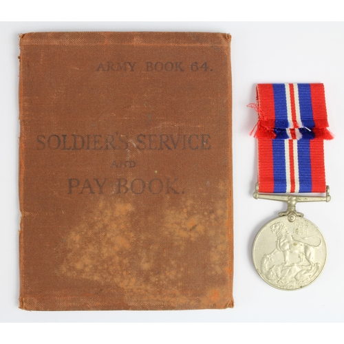 WW2 interest - 1939-45 War medal and Soldiers AB64 book, 14937114 ...