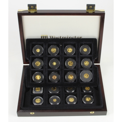 World Gold Coins (24) a set of miniature gold coins in a Westminster ...