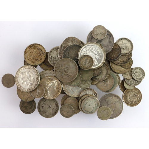 World Silver Coins approx. 440g, mixed content.