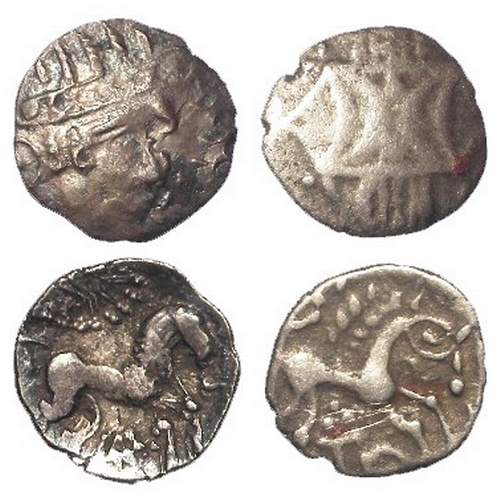 Celtic Britain: Iceni silver units (2): Bury type, head r. / horse r. S ...