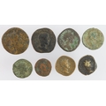 Roman bronze coins (8) including a low grade Sestertius of Matidia ...