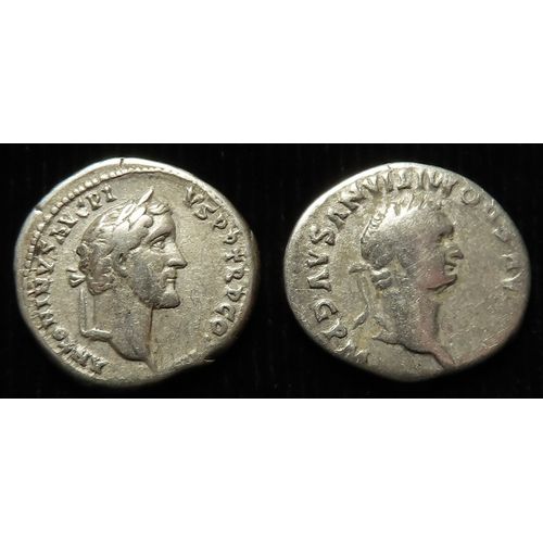Roman Imperial (2) silver Denarii: Antoninus Pius, Rome; Apollo ...