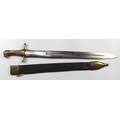 Early French scarce lions head infantryman’s short sword in scabbard.