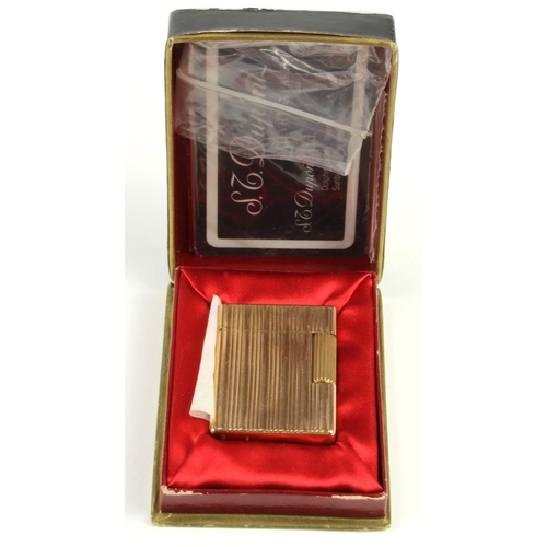 S. T. Dupont gold plated lighter, contained in original fitted case